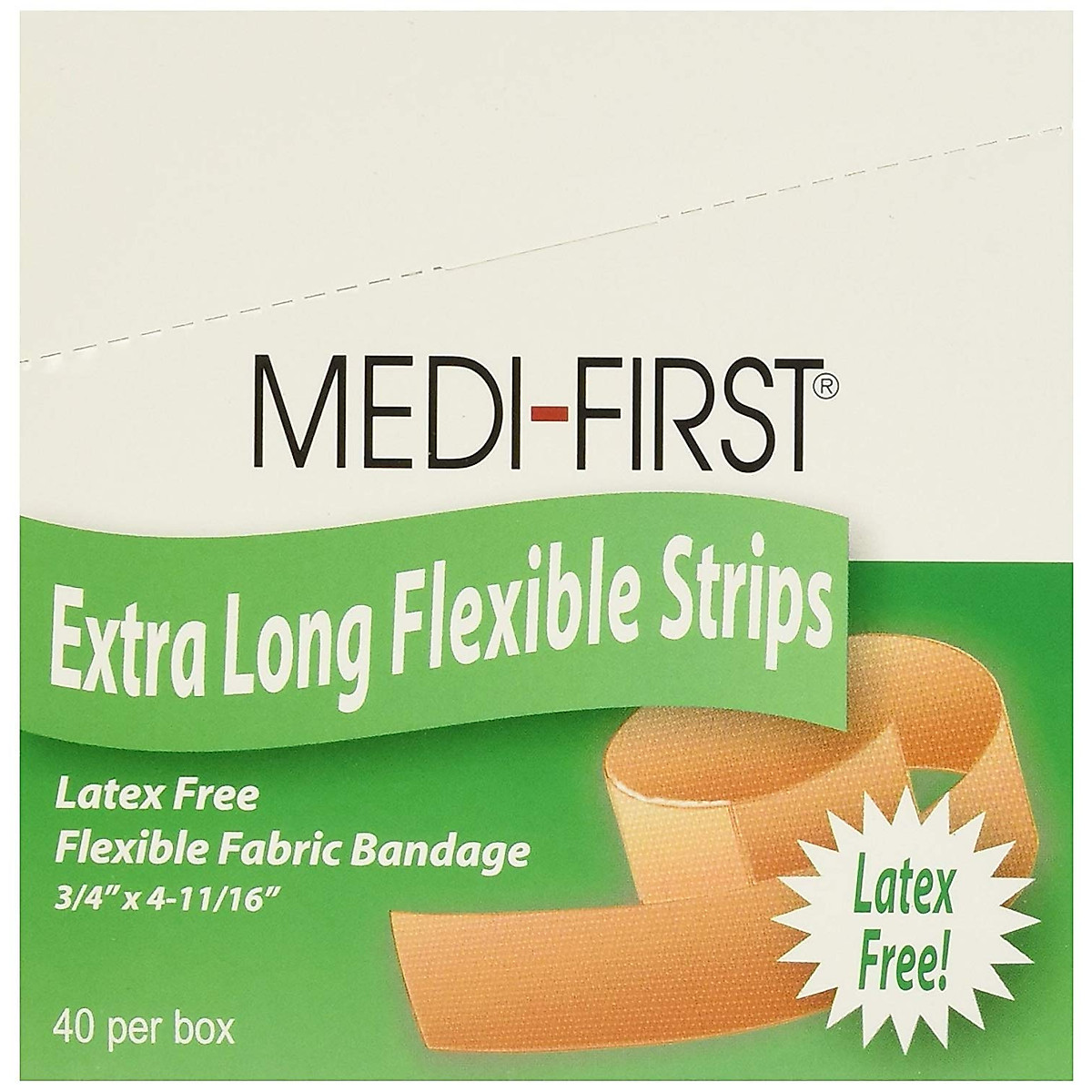 Medique 62178 Medi-First Latex Free Woven Bandages, Extra Long, 3/4-Inch X 4-11/16-Inch, 40-Per Box