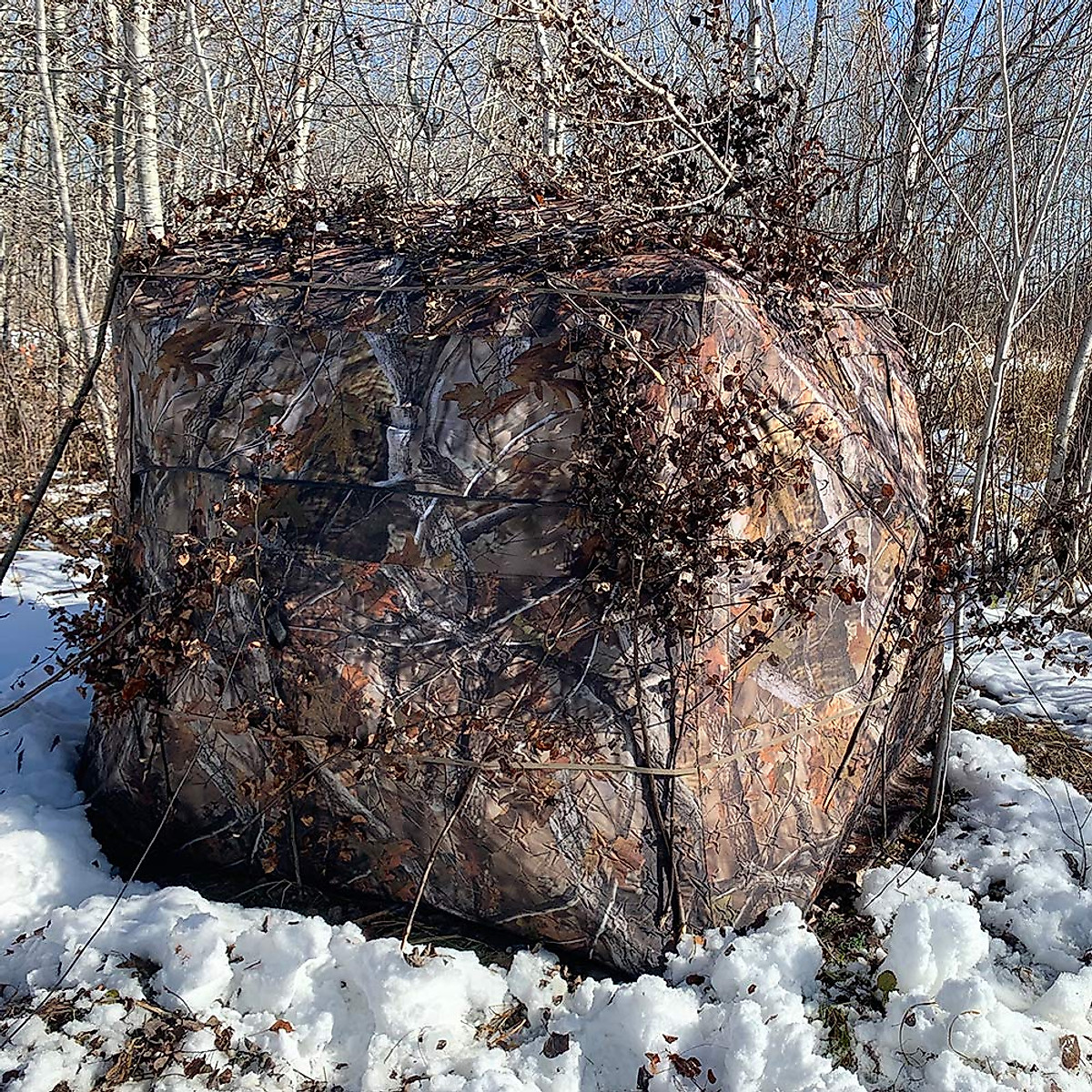 THUNDERBAY Lock Down Pop Up Portable 3-4 Person Hunting Blind 3D Shadow-tech Textured Fabric Ground Blind