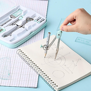 Mr. Pen- Geometry Set, 13 pcs, Compass for Geometry Compass, Geometry Kit Set with Shatterproof Storage Box, Math Compass, Geometry Set for School, Compass Math, Protractor and Compass Set