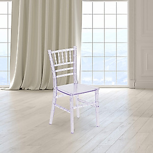 BizChair 10 Pack Child’s Transparent Crystal Resin Party and Event Chiavari Chair for Commercial & Residential Use