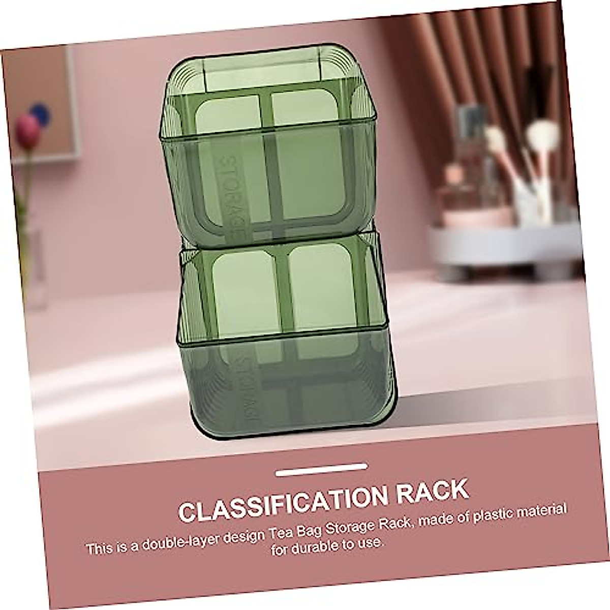 CIMAXIC Storage Box Tea Bags Storage Holder Teabag Shelf Tea Bag Holder Office Storage Shelves Holder Desk Top Organizer Shelf Tea Bag Rack Wall Tea Bag Container Instant