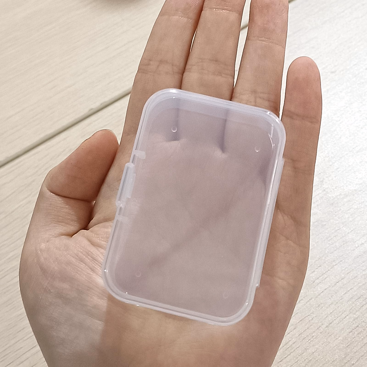 PATIKIL Clear Storage Container with Hinged Lid 65x45x20mm, 4 Pack Plastic Rectangular Box for Beads Art Craft