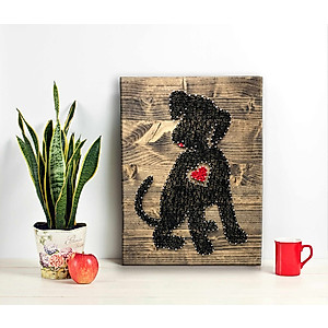 String of the Art (16" x 12" Puppy String Art Kit, American Made Crafting Supplies, Pine Wood, Embroidery Floss, Original Art, DIY Craft Kit for Adults, Beginner to Advanced Crafters