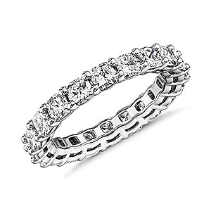 PAVOI 14K White Gold Plated Rings Cubic Zirconia Love Ring | 3mm Stackable Rings for Women | White Gold Rings for Women Size 9