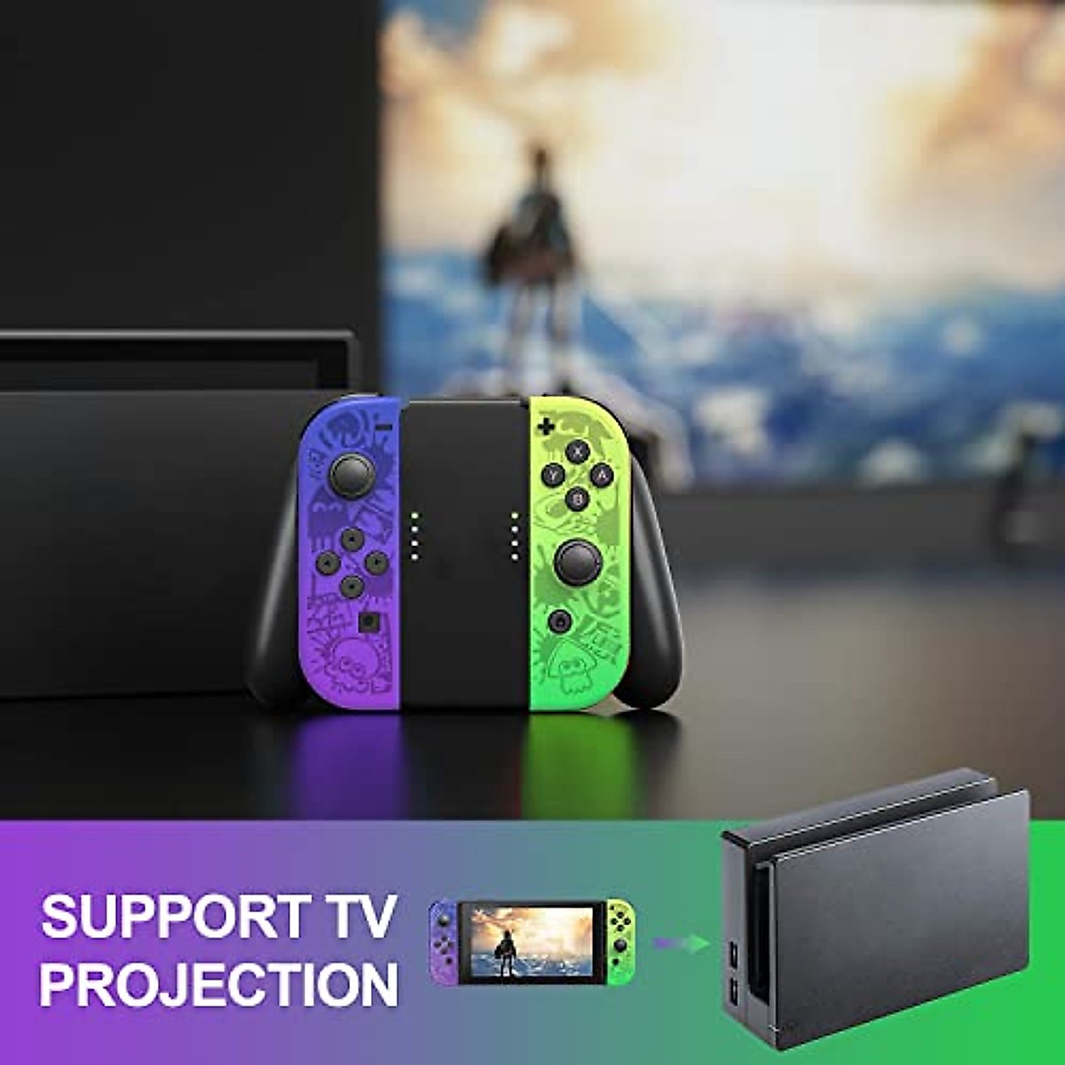 Joycon Controller for Switch,Wireless Game Switch Controller Support Motion Control/Dual Vibration（PB）