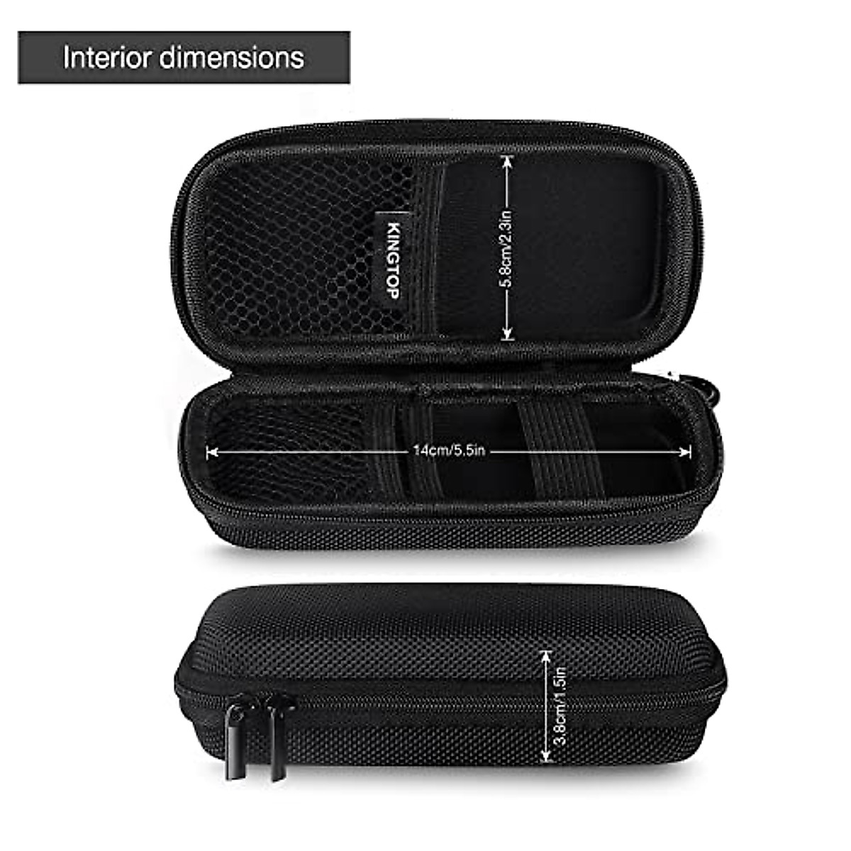 MP3 MP4 Player Case KINGTOP Durable Hard Shell Travel Carrying Case for MP3 MP4 Players,iPod Nano,iPod Shuffle,USB Cable,Earphones,Memory Cards,U Disk,Keys (L) (5.5x2.3x1.5inch)