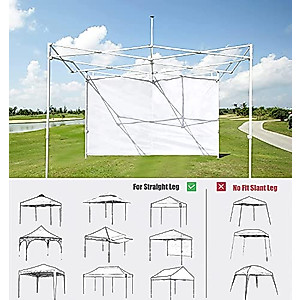 SCOCANOPY Sidewall for 10x10 Canopy Frame, 2 Pieces Sunwalls Only,White