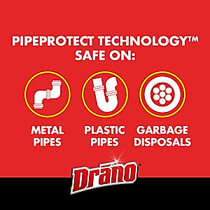Drano Max Gel Drain Clog Remover and Cleaner for Shower or Sink Drains, Unclogs and Removes Hair, Soap Scum, Blockages, 32 oz