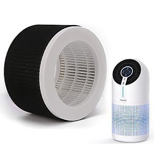 MOOKA Air Purifiers for Home Large Room up to 1095ft², H13 HEPA Filter Air Cleaner for Pets Bedroom Remove Smoke Dust Pollens Dander, Room Air Purifier with Timer Lock 4 Modes Night Light, M02