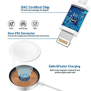Apple Watch Charger，2023 Upgraded 2 in 1 iPhone and iWatch Wireless Magnetic Fast Charging Cable 6FT with USB-C Charger Block Compatible with Apple Watch Series SE/8/7/6/5/4/3/2/1 & iPhone 14/13/12/11