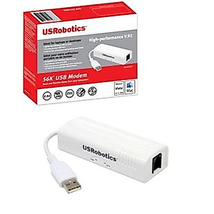 U.S. Robotics USR5637 56K USB Controller Dial-Up External Fax Modem with Voice
