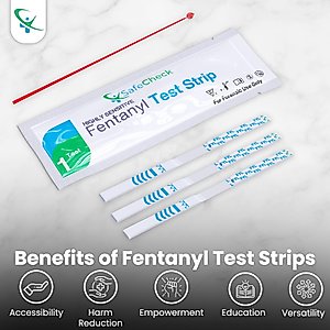 Fentanyl Test Strips 5 Pack | SafeCheck Highly Sensitive Fentanyl Test Strips for Testing Drugs | Fentanyl Testing Strips for Pills, Powders | Fentanyl Test Kit | 10ng/mL Cutoff
