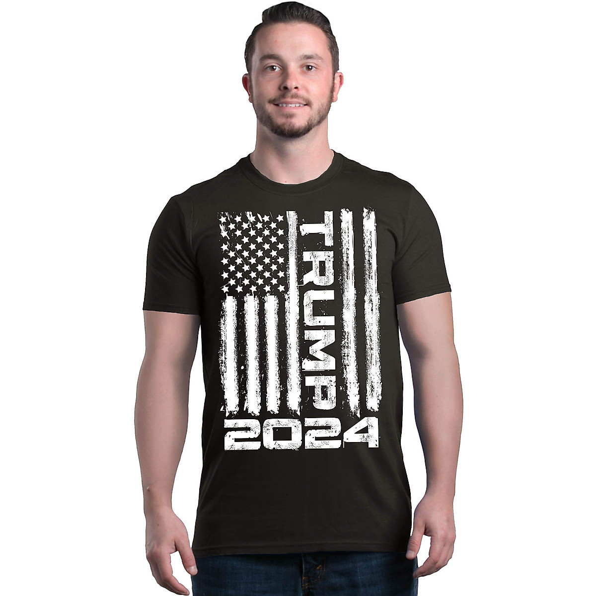 shop4ever® Trump Flag 2024 T-Shirt Large Black 0