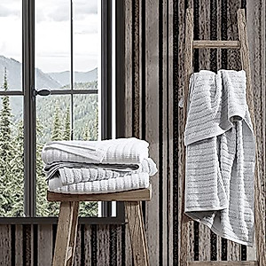 Eddie Bauer Home | Preston Collection | Bath Sheet Set - 100% Cotton, Lightweight & Quick Drying, Machine Washable Easy Care, 2pc, White