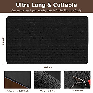Hardwood Floors,Tile Non-Slip Office Chair Mat,Computer Chair Mat,for Rolling Chair,Large Floor Protector,Easy Clean and Flat Without Curling,Black(47"x36")
