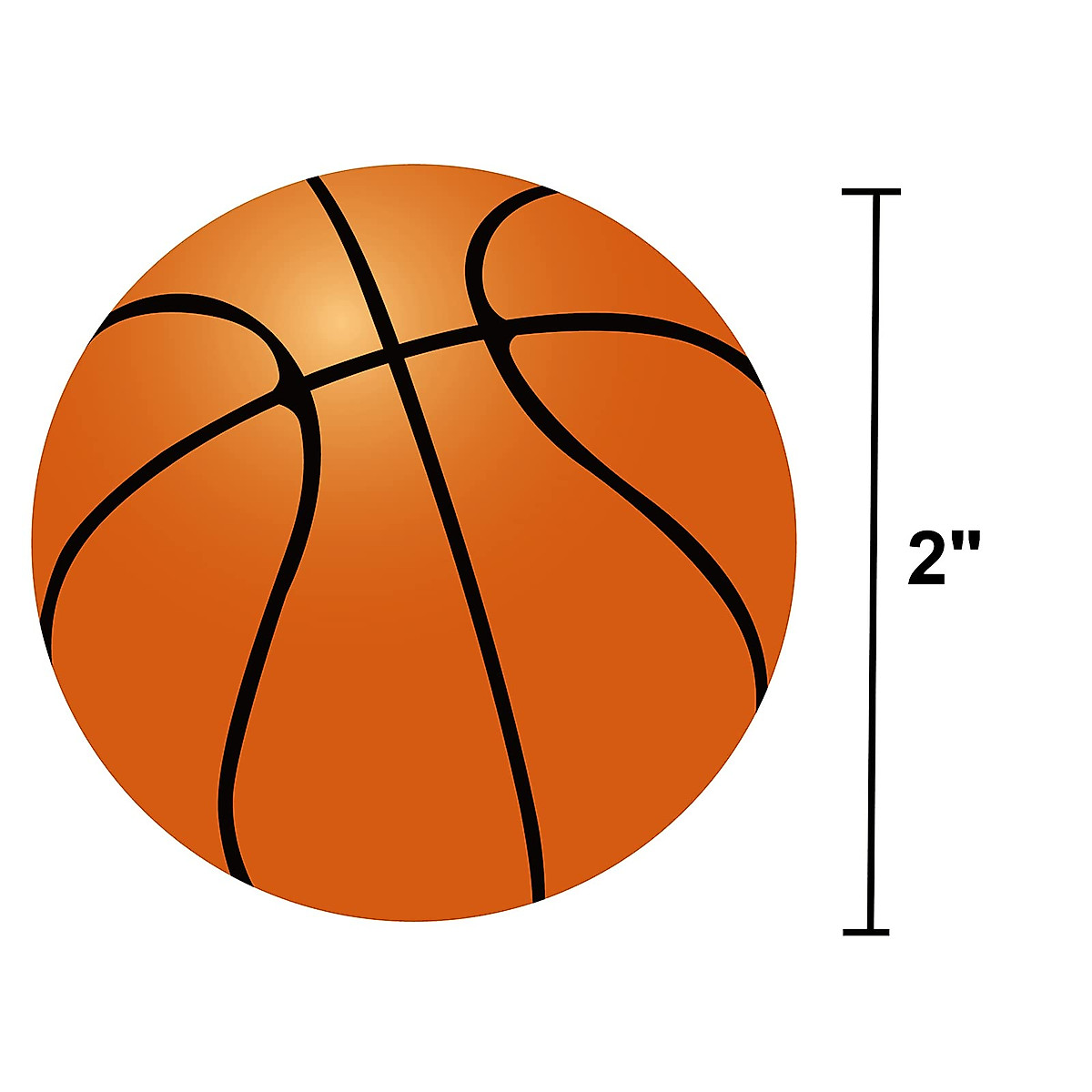 Muka 250 PCS 2" Basketball Stickers, Standard Permanent Self-Adhesive Stickers, Sports Party Supplies