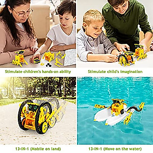 GaHoo 13-in-1 STEM Solar Robot Toys Kit for Kids, DIY Building Science Learning Educational Experiment Kit, Engineering Science Kits Birthday Gift for Age 8 9 10 11 12 Years Old Boys Girls Teens