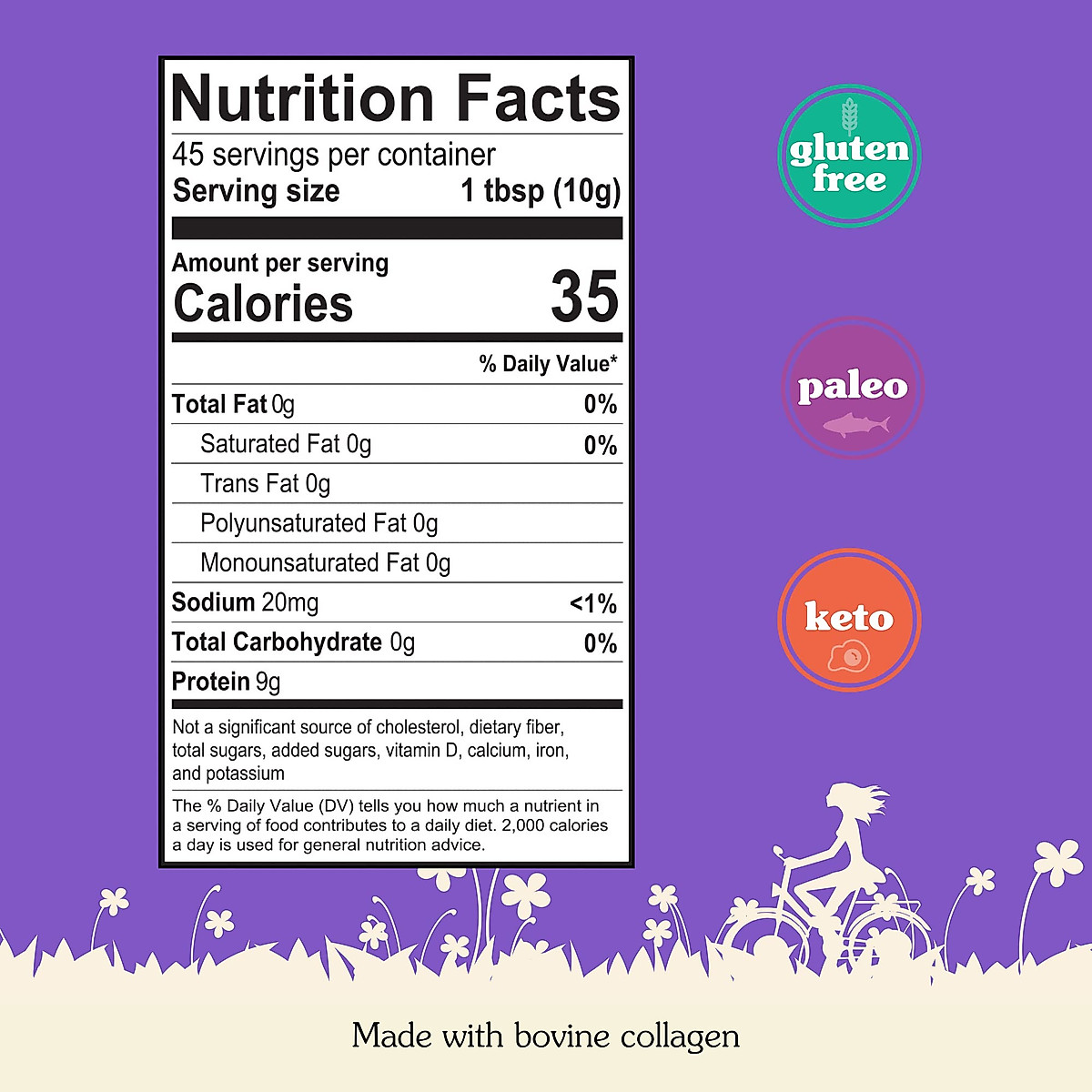 NuNaturals Unflavored Beef Gelatin Powder, Instantly Thickens, Stabilizes, and Texturizes, 1 lb