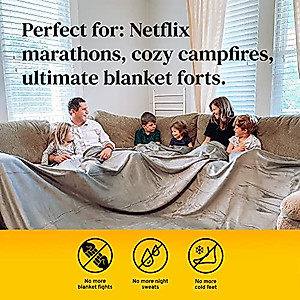 Big Blanket Co® Original Stretch™ Light Grey | Extra Large Blanket | 100 Square Feet | Soft, Giant Blanket That Fits The Whole Family | The Biggest, Best Blanket of 2023