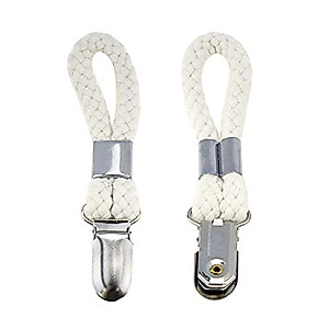 Meprotal 6pcs Tea Towel Clips with Loop Cotton, Metal Cloth Hook Clip Hangers for Home Kitchen Bathroom Hanging Towels (Type1)