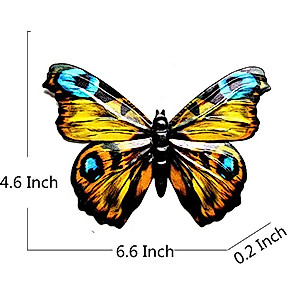 Metal Butterfly Outdoor Decor - 5 Pack Wall Art Decorations Hanging for Patio, Fence, Garden, Yard, Handmade Gift for Kids