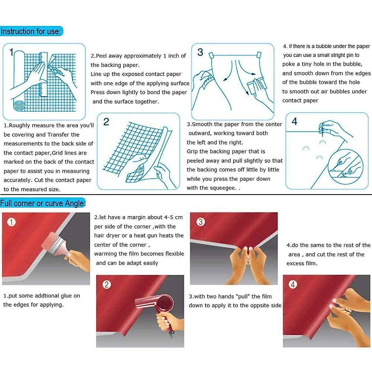 GLOW4U Self Adhesive Vintage Blue Floral Contact Paper Shelf Liner for Cabinets Shelves Drawer Arts and Crafts Decal 17.7x78.7 Inches