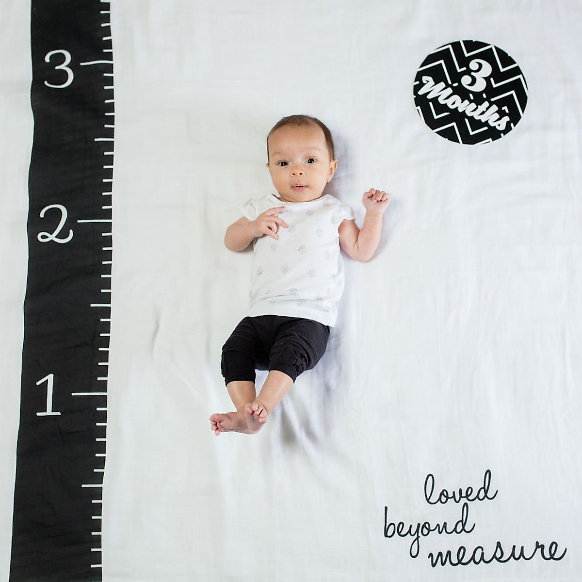 lulujo Baby Baby's First Year Milestone Blanket and Cards Set, Loved Beyond Measure