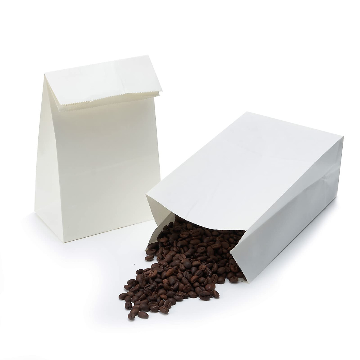 LOOKSGO 50 Pcs 3.5 * 2.2 * 7.1 Inches Mini Size Brown Paper Bags White Kraft Bags Party Favor Gift Wrapping Bags Bulk