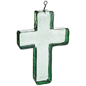 Creative Co-Op Recycled Glass Hanging Cross
