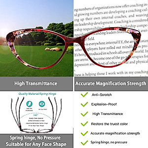 EYEURL Cat Eye Reading Glasses for Womens Set of 2 Blue Light Blocking Readers +1.75 Fashion Ladies Computer Eyeglass Spring Hinge