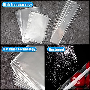 Labeol Cellophane Bags Treat Bags 450 PCS with Ties 3 Sizes 4x6 5x7 2x10 Cookie Bags for Packaging Pretzel Candy Gift Party Favor Clear Plastic Bags Goodie Bags