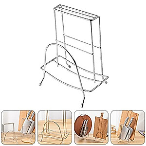 Housoutil Stainless Steel Kitchenware Storage Organizer Racks Multi Layer Function Cutting Board Holder Pot Lid Chopping Board Rack Stand Silver