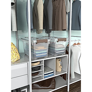 17 Quart Clear Storage Latch Box/Bin, 4-Pack Plastic Stackable Box Organization with Wheels Latching Handle and Lid