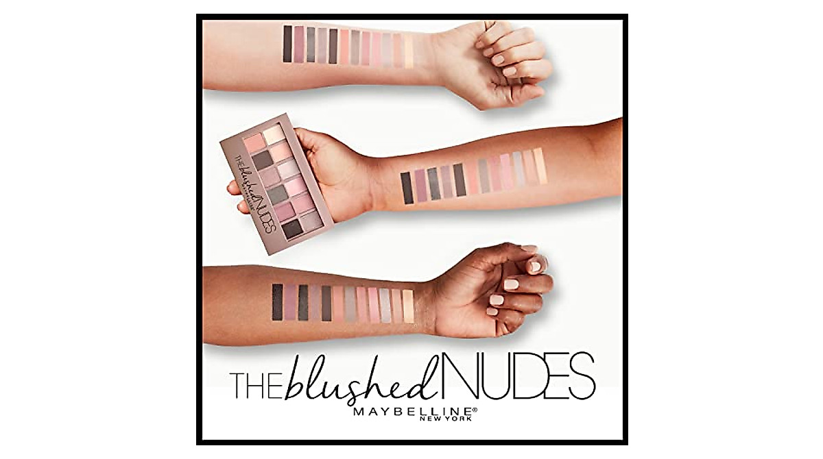 Maybelline The Blushed Nudes Eyeshadow Palette - 12 Pigmented Shades ...