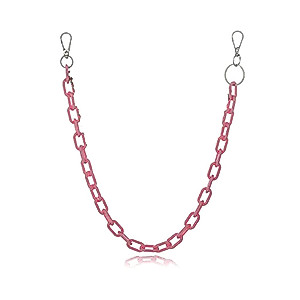 Sither Color Acrylic Jean Chains Wallet Chain Pocket Chain Belt Chains Keychain Hip Hop Punk Jean Pants Wallet Chains for Women and Men Gift on Halloween (pink)