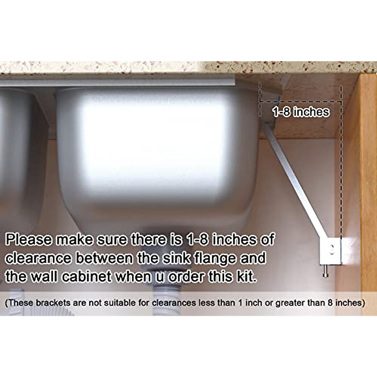 Eapele Undermount Sink Repair Kit, Sink Brackets for Quick and Easy Installation for Fallen Sink Support