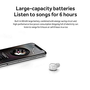 AIYIBEN Wireless Earphones, Wireless Sports Bluetooth Earphone Mini Earbud with Noise Cancelling for iPhone X/8/7/6s Plus Samsung Galaxy S8, S8 Plus (White)