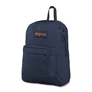 JanSport SuperBreak Plus Backpack with Padded 15-inch Laptop Sleeve and Integrated Bottle Pocket - Spacious and Durable Daypack for Work and Travel - Navy