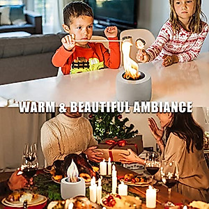 Puraville Concrete Tabletop Fire Pit, Ethanol Fuel Fire Pit, Portable Table Top Fire Pit Bowl, Mini Tabletop Fireplace for Indoor and Outdoor Use (Light Grey)