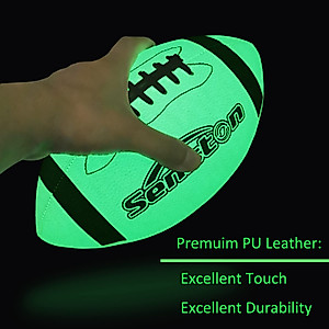 Senston Glow in The Dark Football Size 6 - Junior/Youth Glow Leather Football