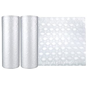 2 Rolls Air Cushion Film 985ft Length Each Roll, Total Length 1970ft, Size 15.7inch x 11.8inch, Air Pillow Bubble Bags Film, Air Cushion Machine Not Included
