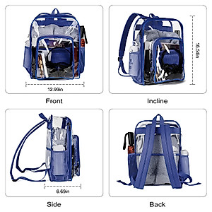 ZUOYOUZ EL Wire Clear Backpack,See Through Backpack Transparent Plastic Bookbags for Women Festival Concert