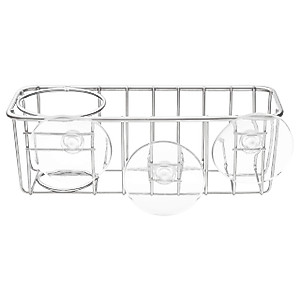 Simplique Sponge and Brush Holder Caddy For Kitchen Sink With Suction Cups