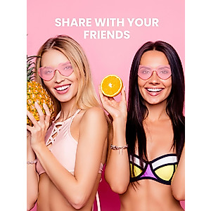 Dunzy 100 Pairs Heart Shaped Sunglasses Rimless Heart Sunglasses Candy Color Eyewear Party Wedding Glasses(Colorful)