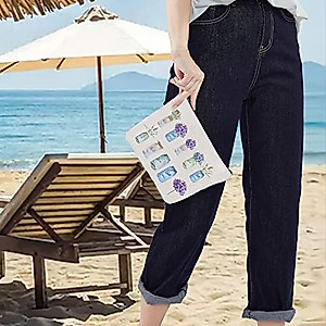 LEVLO Hydrangea and Lavendar Flowers in Jars Cosmetic Make Up Bag Flower Lover Gifts Floral Mason Jars Makeup Zipper Pouch Bag (Mason Jar Lavender)