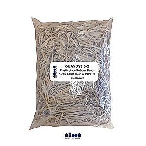 Plasticplace Rubber Bands 2 Lb, Approx 1750 (3.5" X 1/8"), 32 Ounce, brown, (R-BANDS3.5-2)