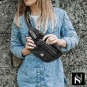 INNOSCENT SMELL PROOF Bum Bag Crossbody Bag Adjustable Waist Bag Backpack -COMBINATION LOCK- For Working Commuting Traveling (Dark Grey)