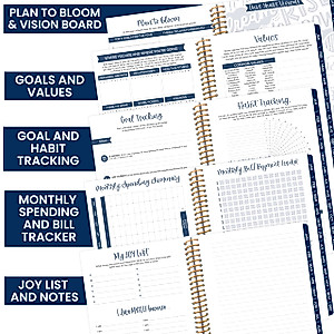 HARDCOVER bloom daily planners 2023 Calendar Year Day Planner (January 2023 - December 2023) - Passion/Goal Organizer - Monthly & Weekly Inspirational Agenda Book - 5.5" x 8.25" - Emerald Leopard