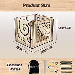 SGIBYN All-in-One Wooden Yarn Bowl for Knitting with Needle Tubes and Velvet Storage Bag.Multifunctional Knitting Tool, Wooden Yarn Bowl Knitting Bowl, Yarn Organizers and Storage.