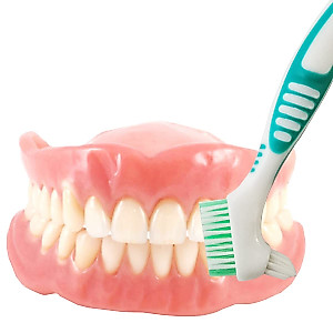 GXXMEI 3PCS Denture Case with Denture Brush Toothbrush